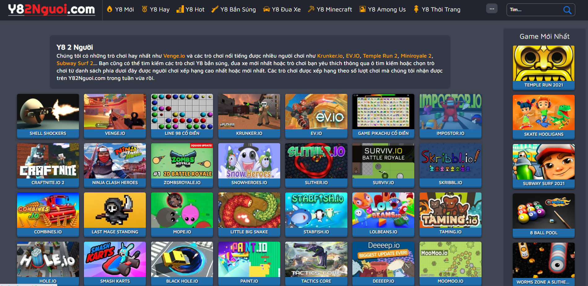 Game Y8, Chơi Game Y8 2 Người, Bắn Súng, Đua xe, Con Gái